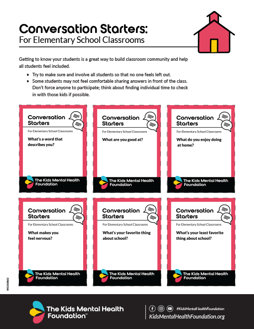 Classroom Conversation Starters - The Kids Mental Health Foundation
