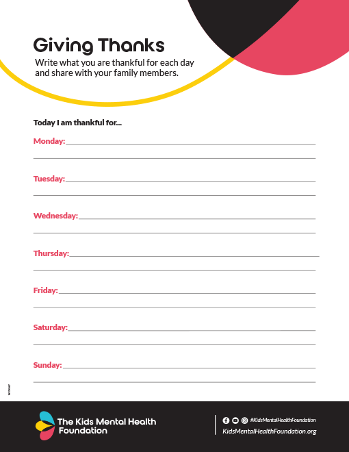 Growing Our Gratitude - The Kids Mental Health Foundation