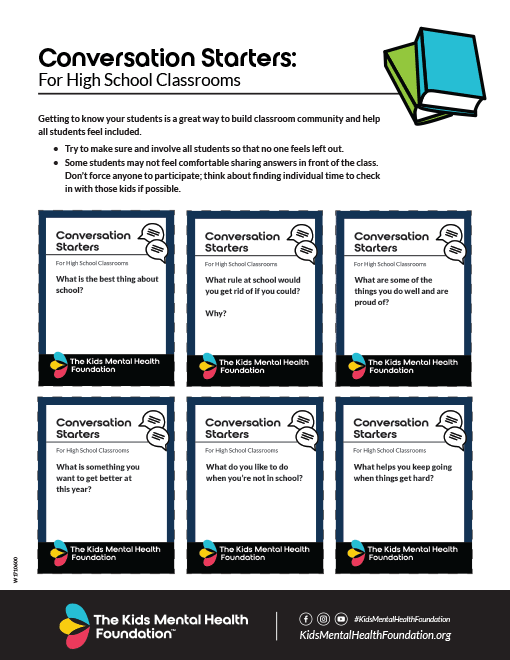 Classroom Conversation Starters - The Kids Mental Health Foundation